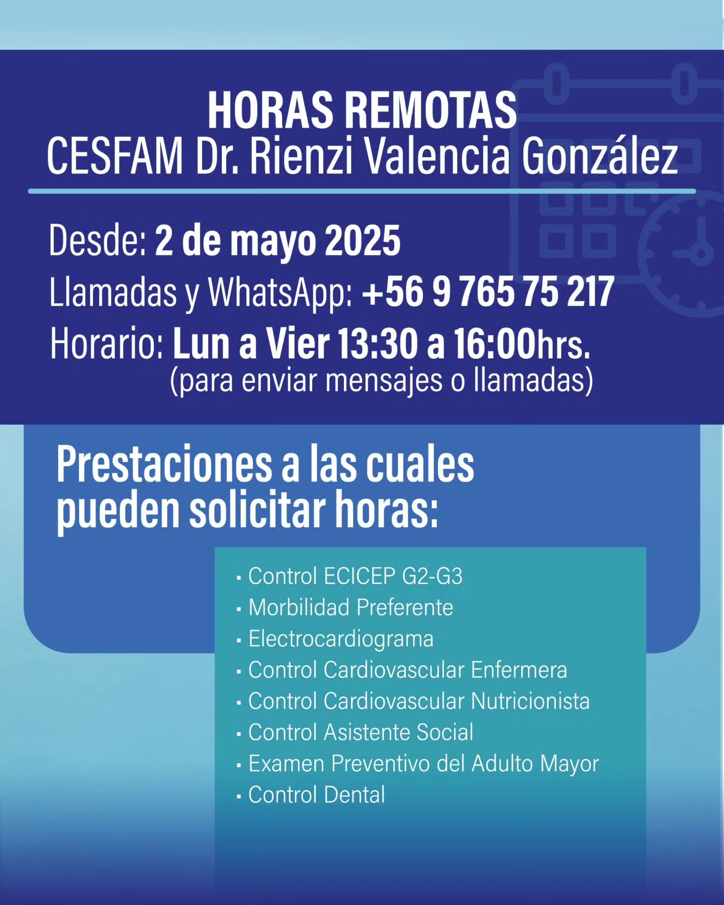 Dación De Horas Remotas en CESFAM Dr. Rienzi Valencia González ...